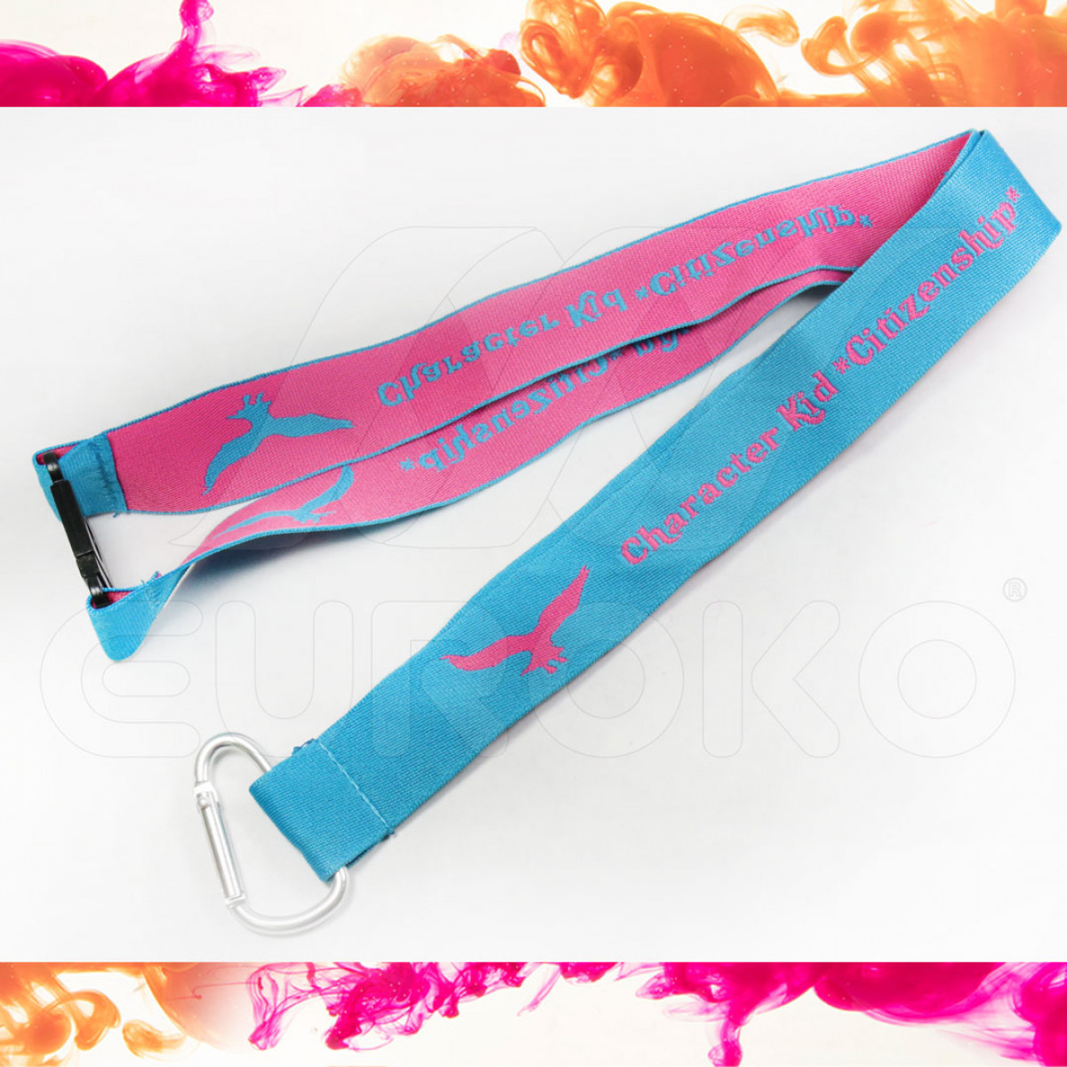 Cinta lanyard bordada estándar con cierre de seguridad