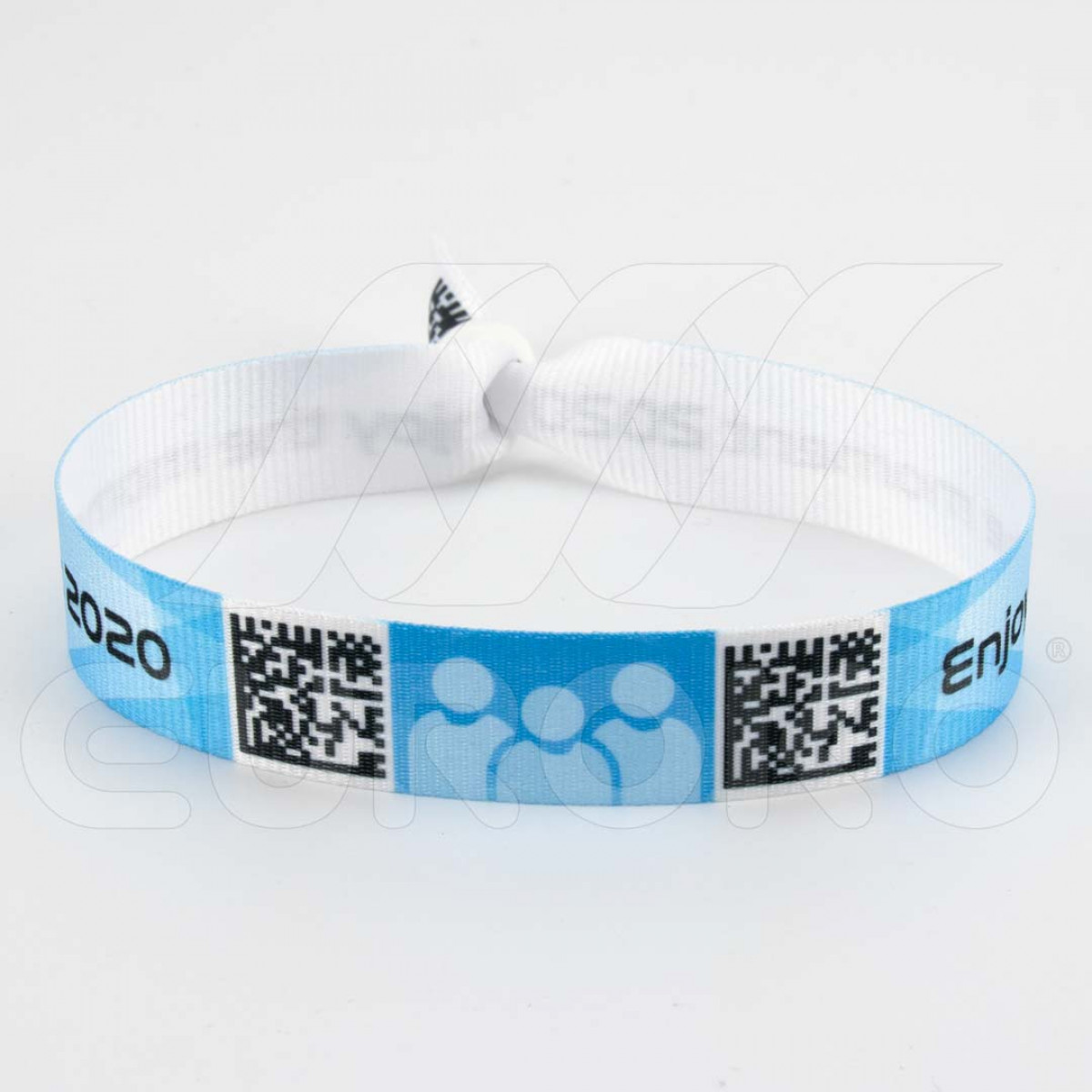 Pulsera de tela con código QR 20mm | www.euroko.es