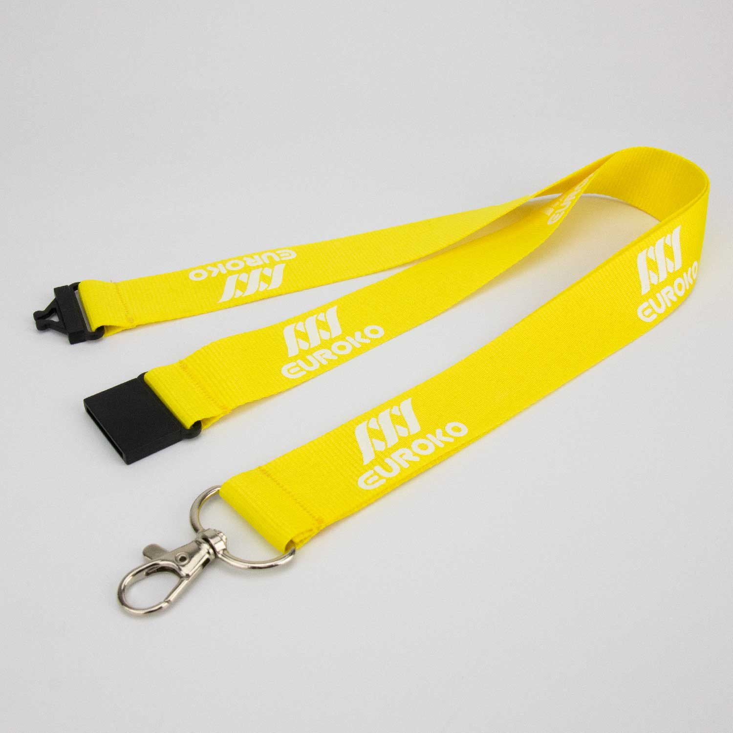 Cinta lanyard serigrafiada con cierre de seguridad | www.euroko.es